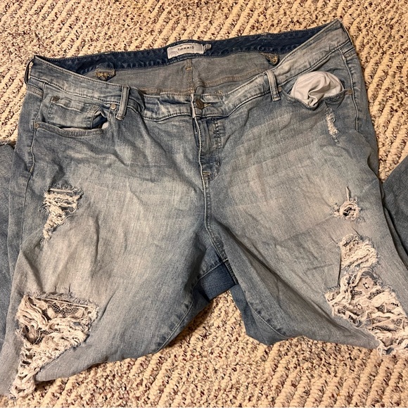 torrid | Jeans | Torrid Light Blue Distressed Boyfriend Jeans | Poshmark
